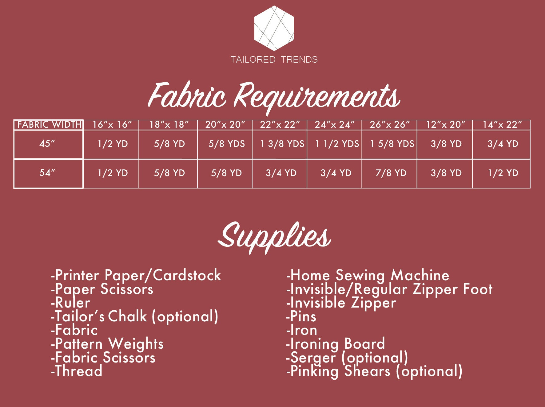 Pillow Case | Digital Sewing Pattern | 8 Sizes | PDF Download | Multi ...