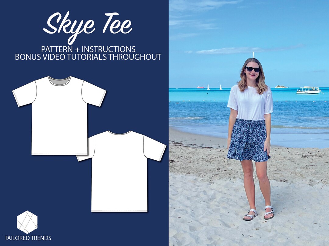 Oversized T-shirt | Digital Sewing Pattern | Sizes 2-14 | PDF Download ...