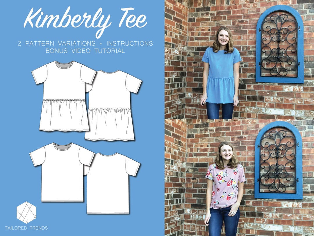 Women's T-shirt | Digital Sewing Pattern | Sizes 2-14 | PDF Download ...