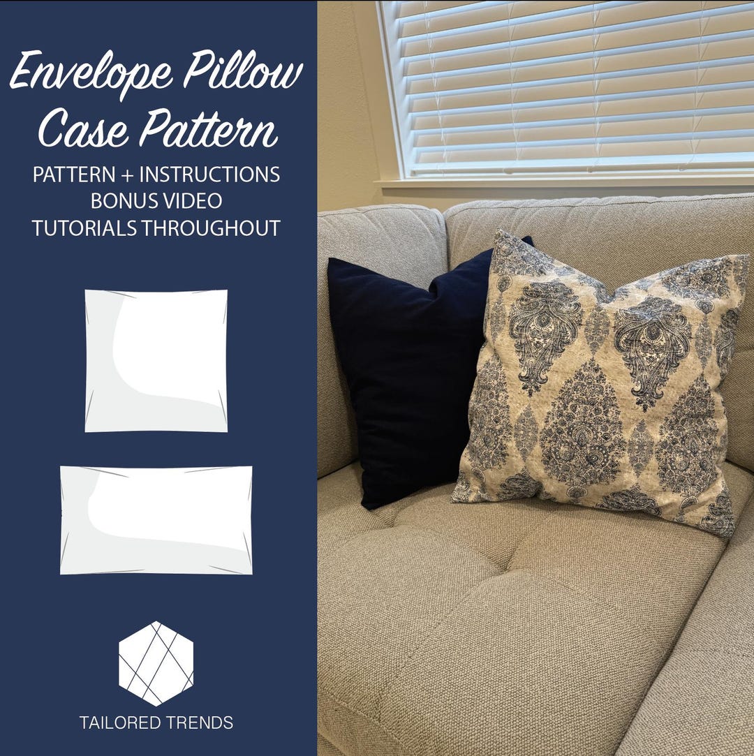 Envelope Pillow Case | Digital Sewing Pattern | 8 Sizes | PDF Download ...