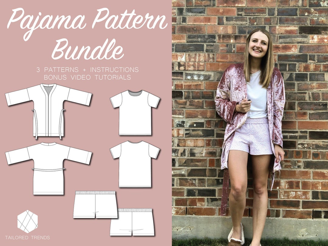Women's Pajama Set | Digital Sewing Pattern | Sizes 2-14 | PDF Download ...