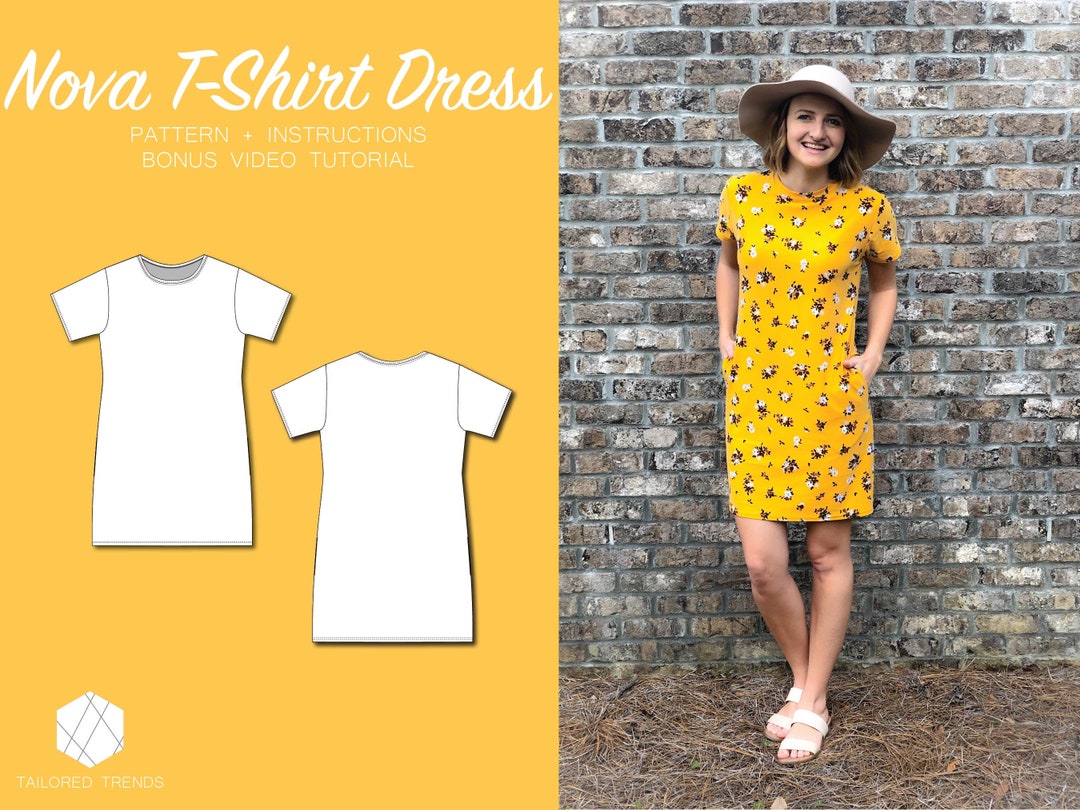 T-shirt Dress | Digital Sewing Pattern | Sizes 2-14 | PDF Download ...