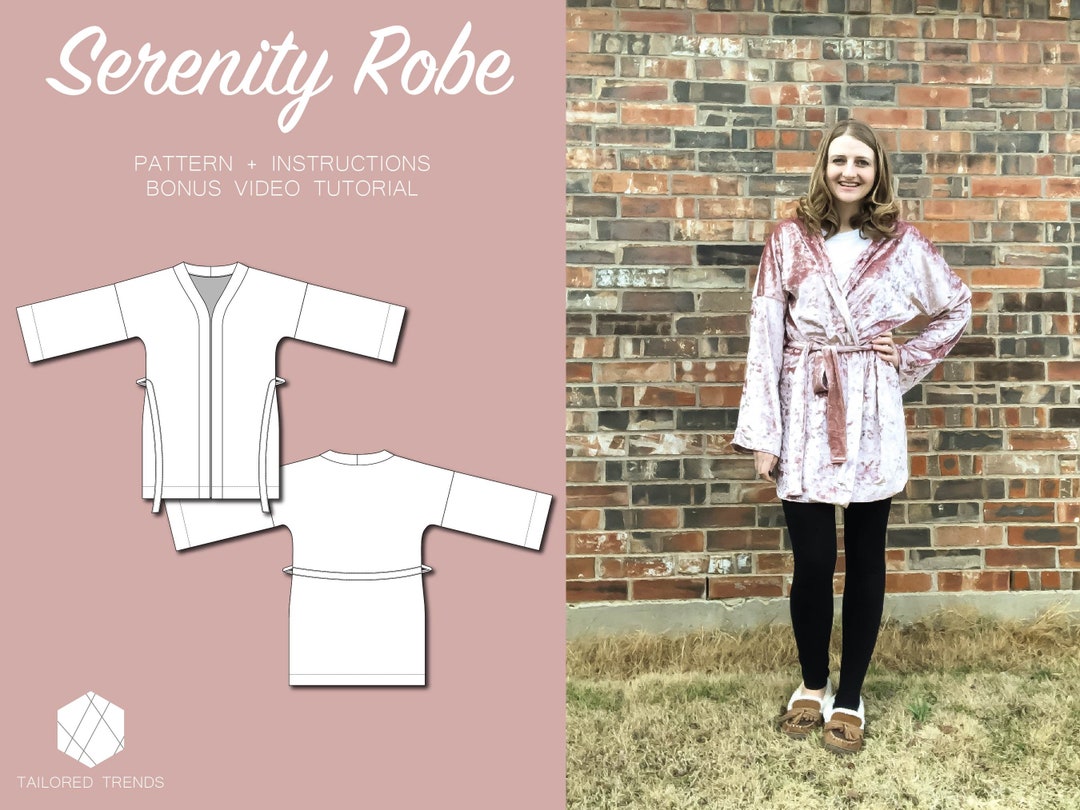 Bath Robe | Digital Sewing Pattern | Sizes 2-14 | PDF Download | Women ...