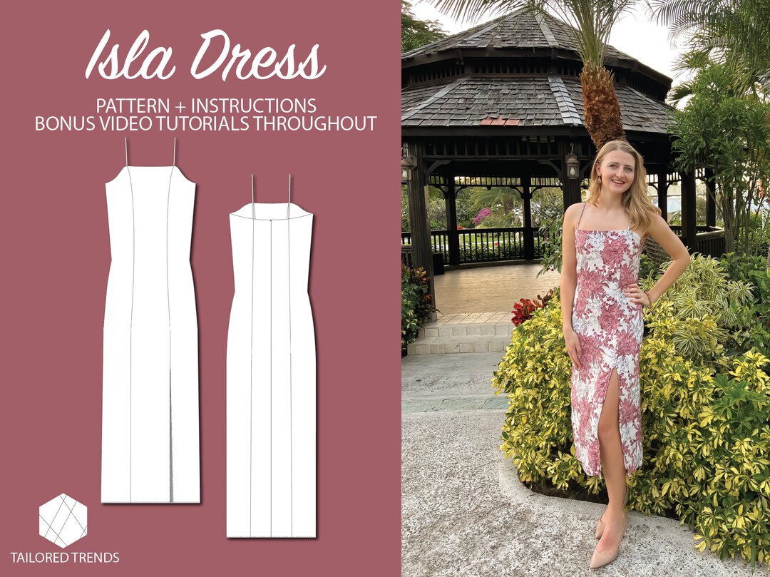 Midi Dress | Digital Sewing Pattern | Sizes 2-14 | PDF Download | Mid ...