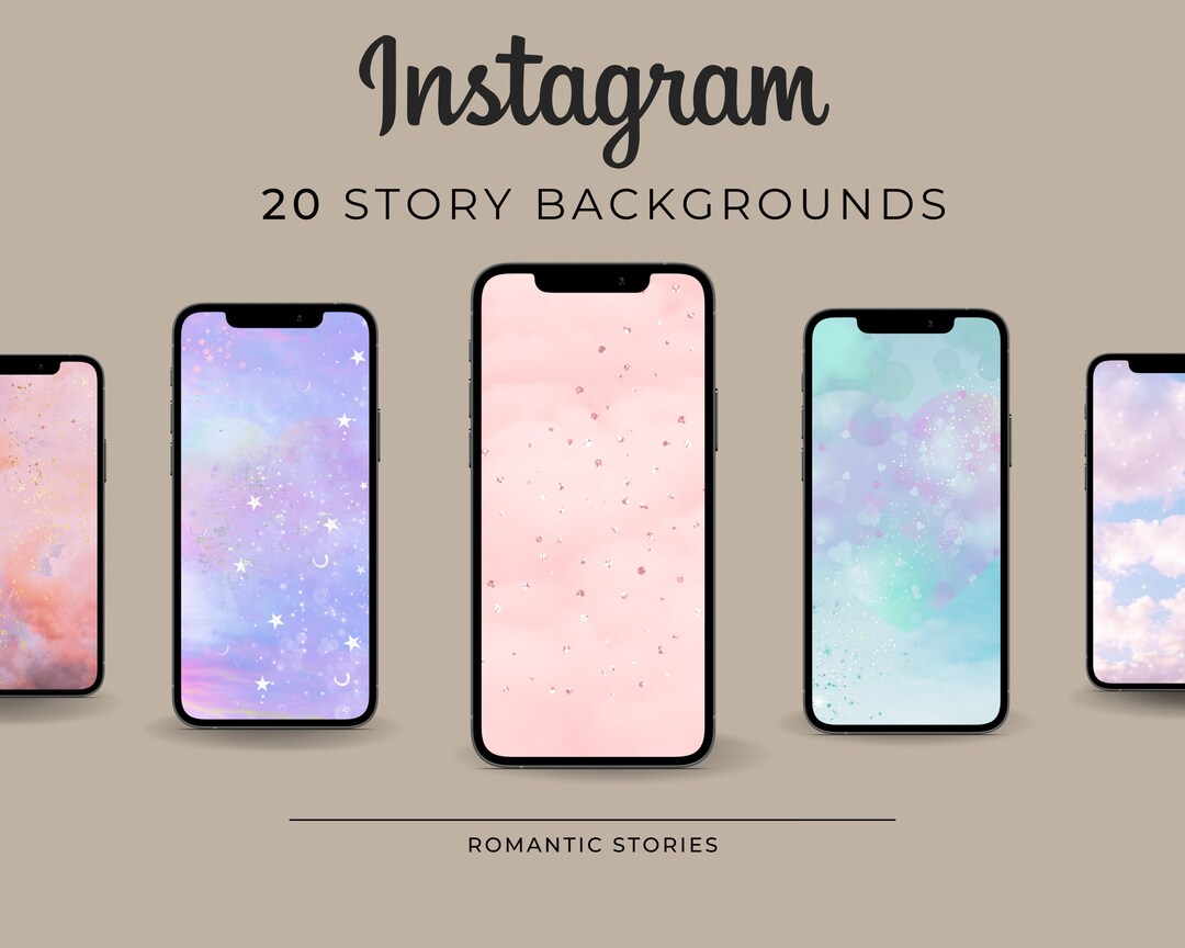20 Romantic Instagram Story Backgrounds. Aesthetic Background. Digital ...