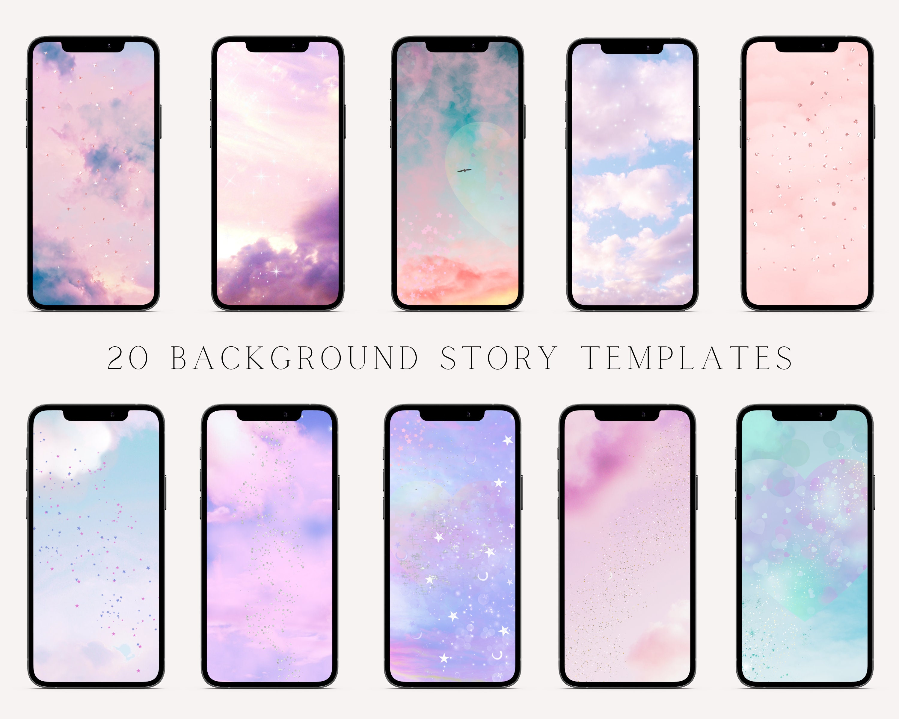 20 Romantic Instagram Story Backgrounds. Aesthetic Background. Digital ...