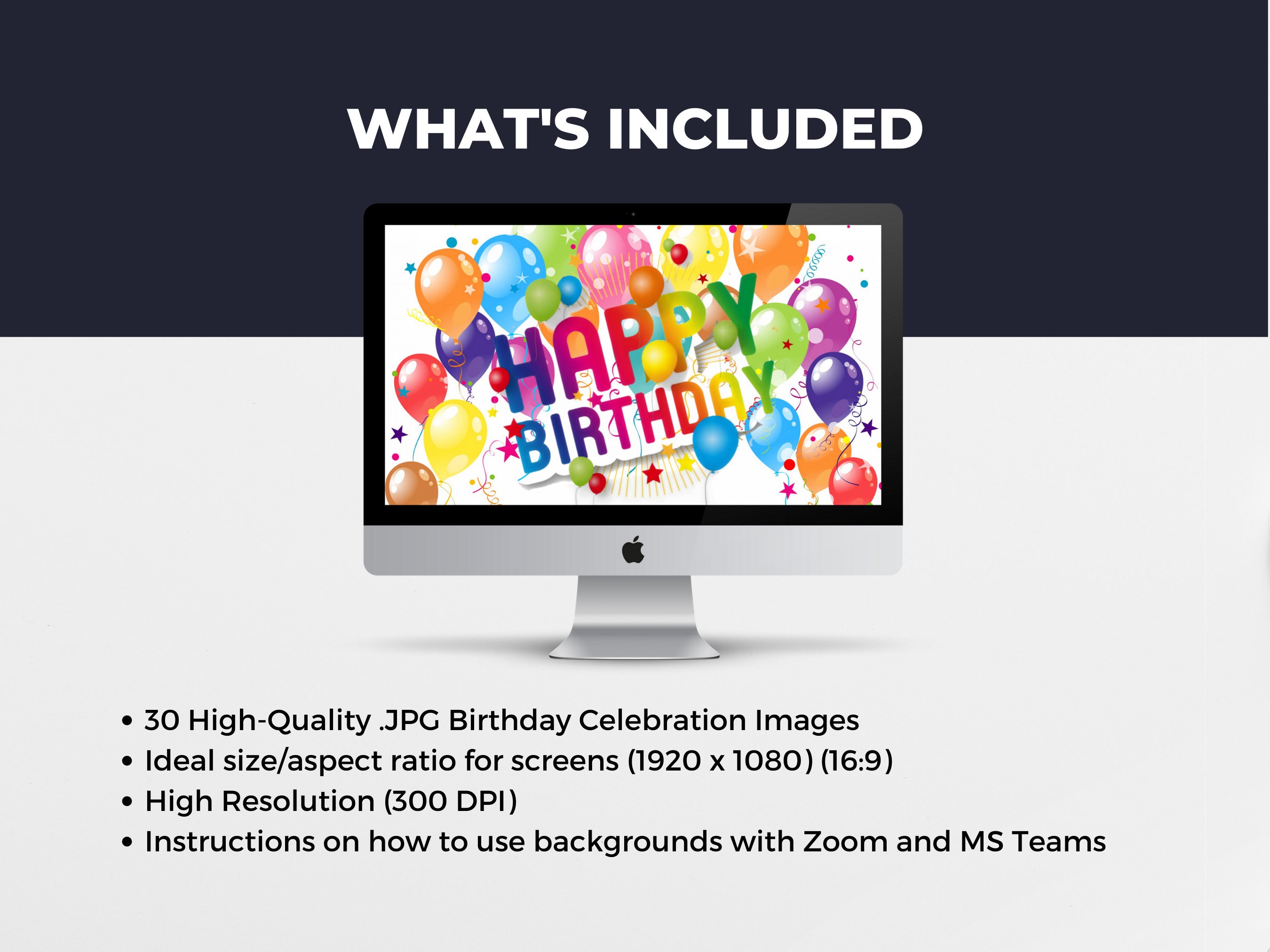 30 Zoom Backgrounds Birthday Celebration Virtual - Etsy