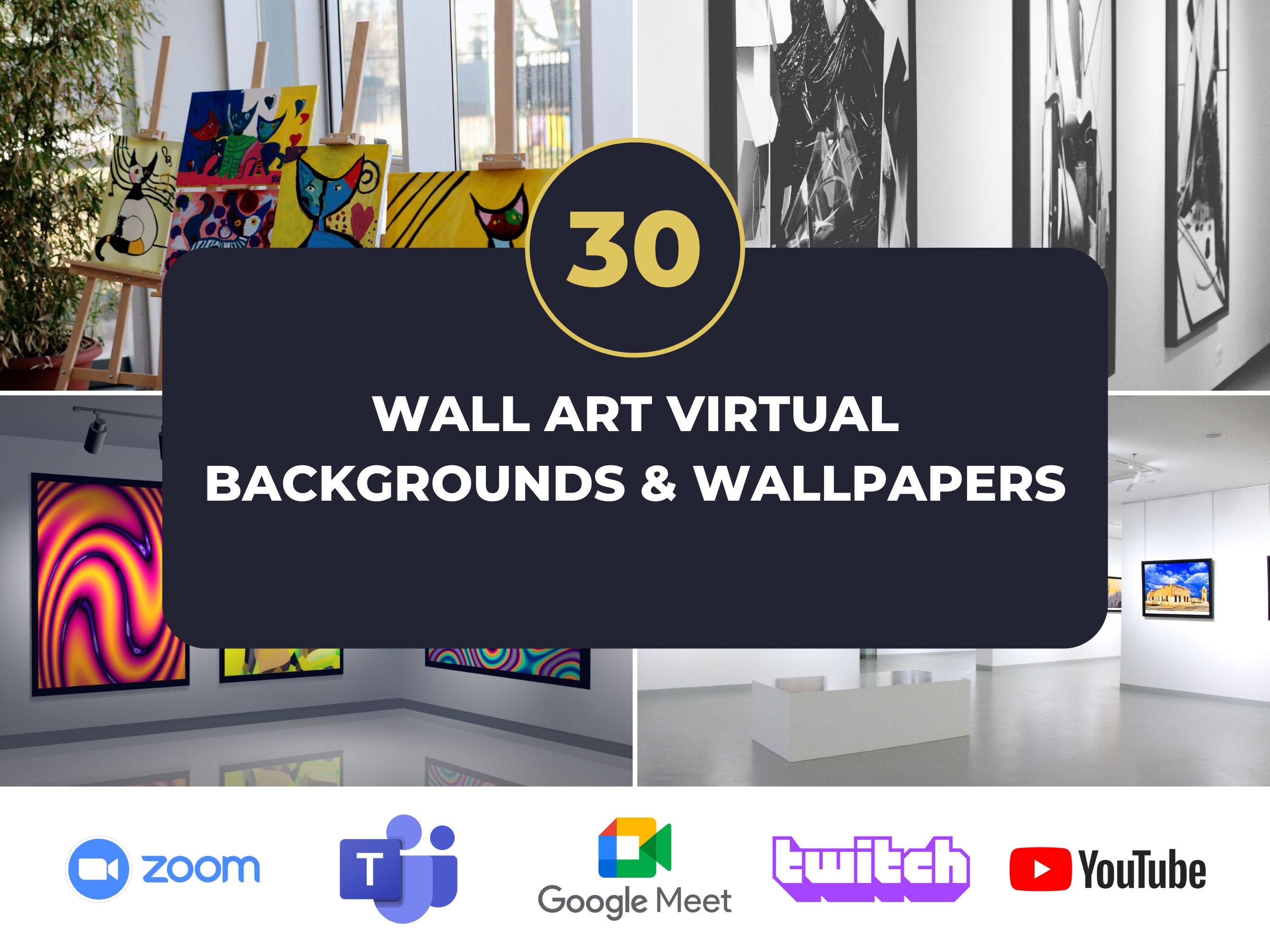 30 Zoom Backgrounds Wall Art Virtual Backgrounds Zoom - Etsy Ireland