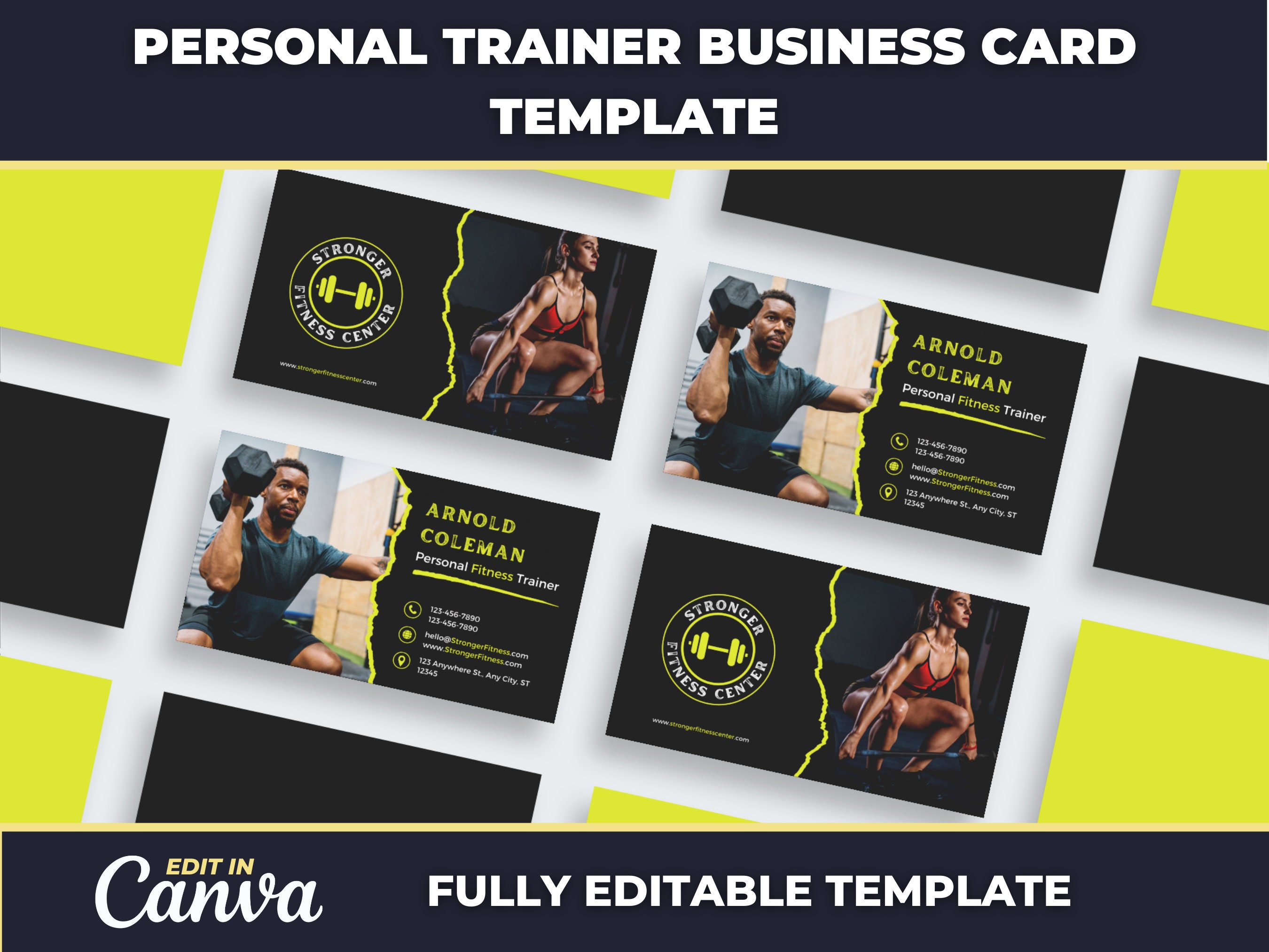 Personal Trainer Business Cards Templates