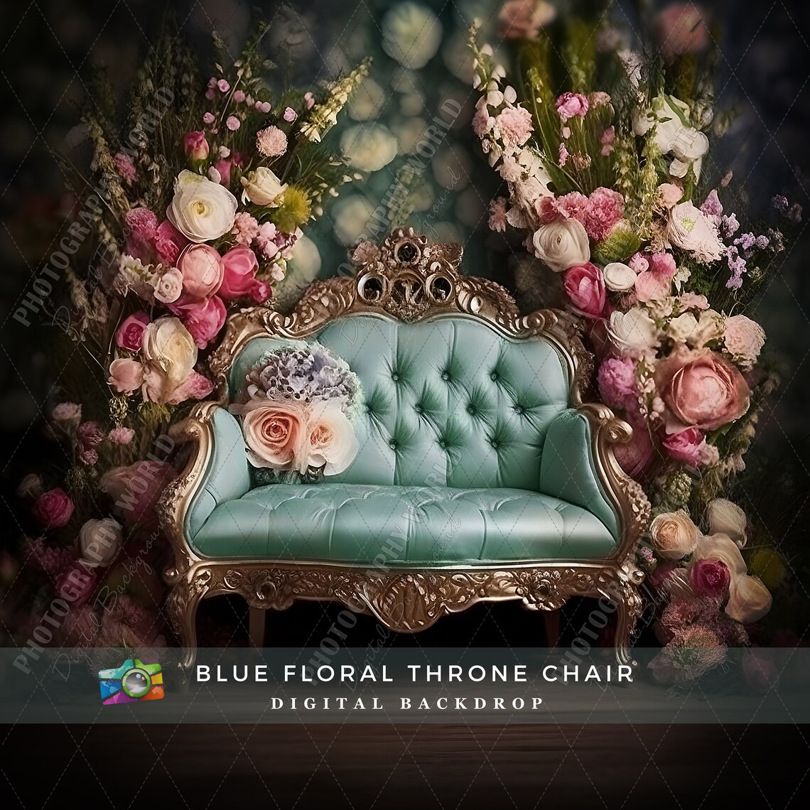 Pets Portrait Digital Backdrop, Dog Cat Portrait Background Photography ...