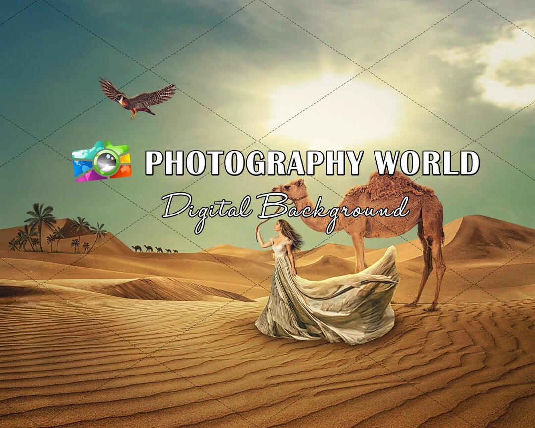 Sahara Desert Digital Background, Digital Backdrop, Sand Dunes Digital ...
