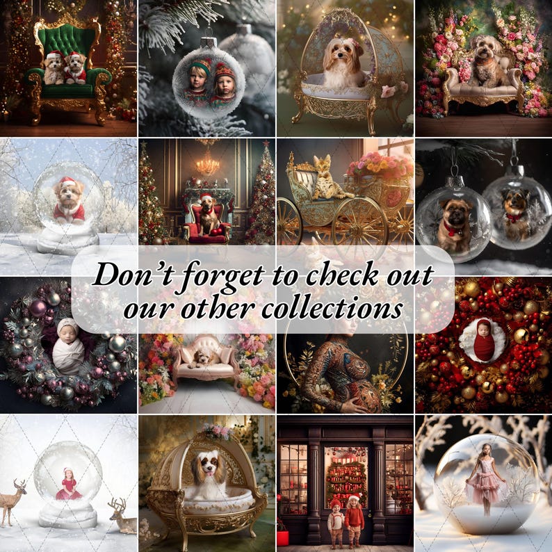 Pets Portrait Digital Backdrop, Dog Cat Portrait Background Photography ...