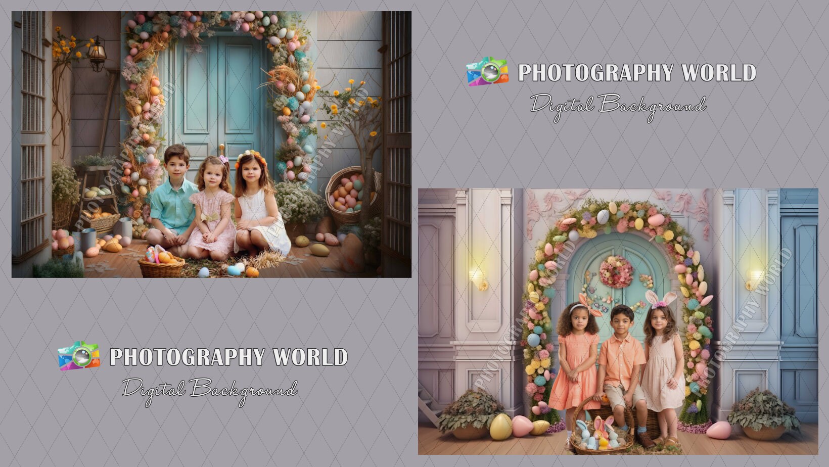 Easter Door Digital Backdrop for Photographers - Easter Background ...