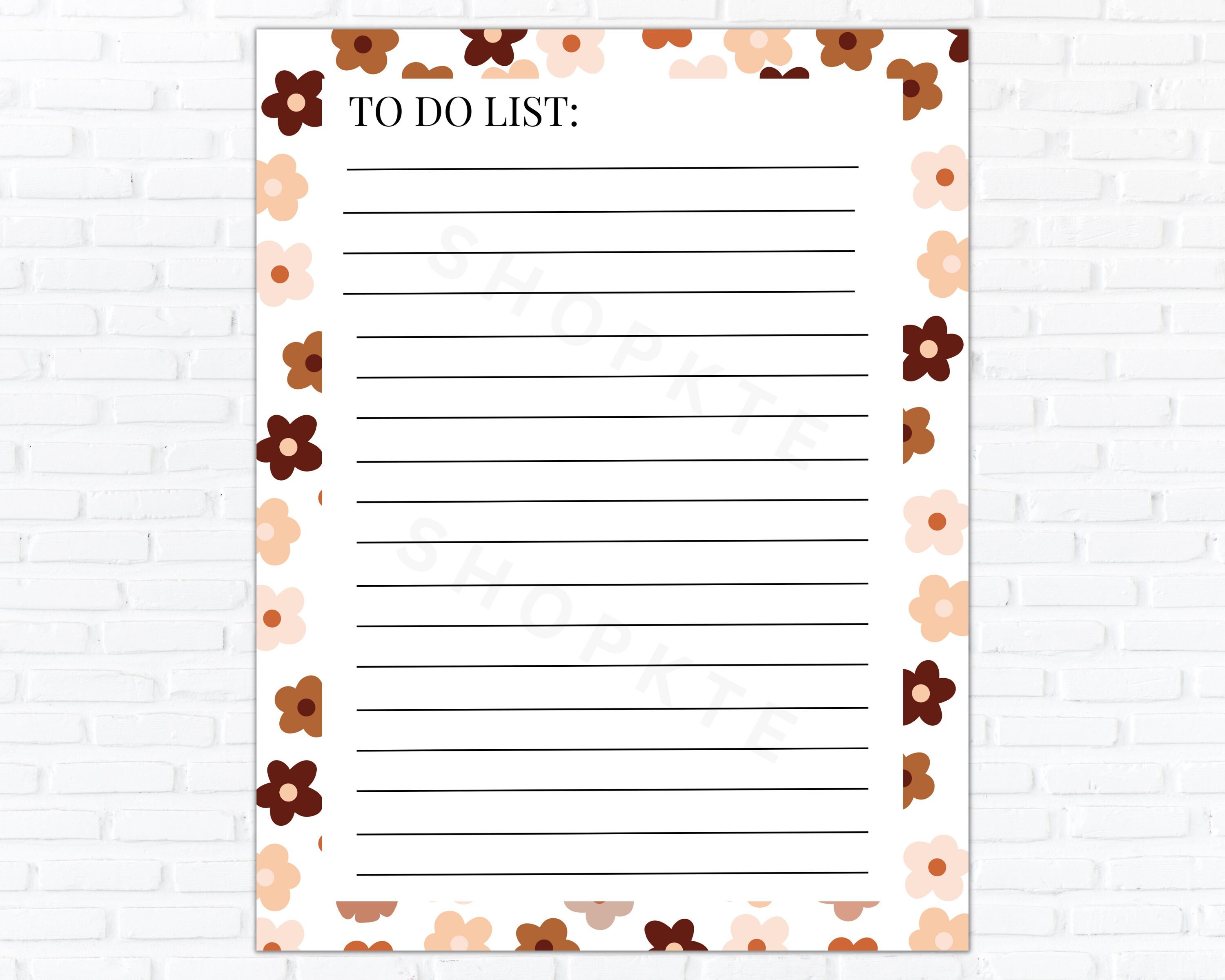To Do List Printable Floral Boho - Aesthetic Printable to Do List ...