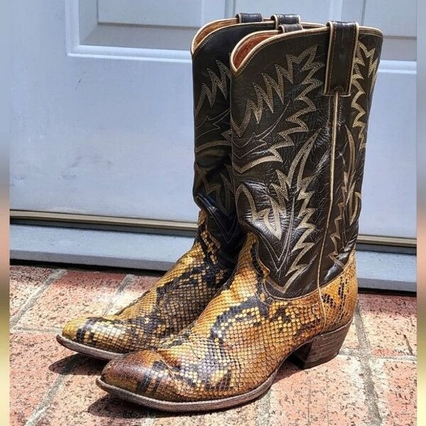 Snake Skin Boots - Etsy