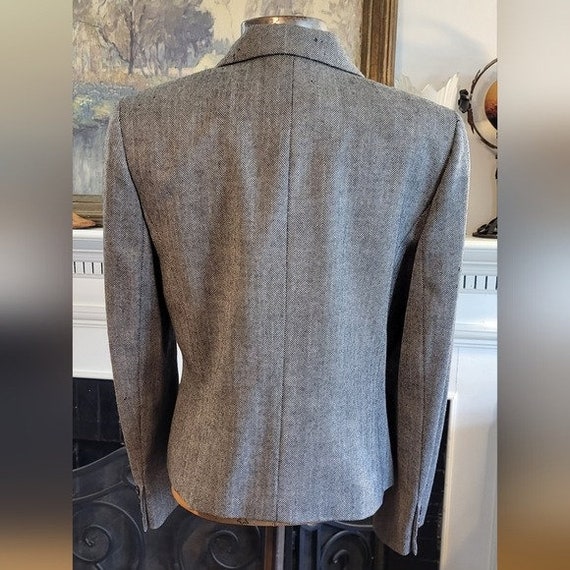 Womens Chaps Grey Herringbone Blazer - Gem