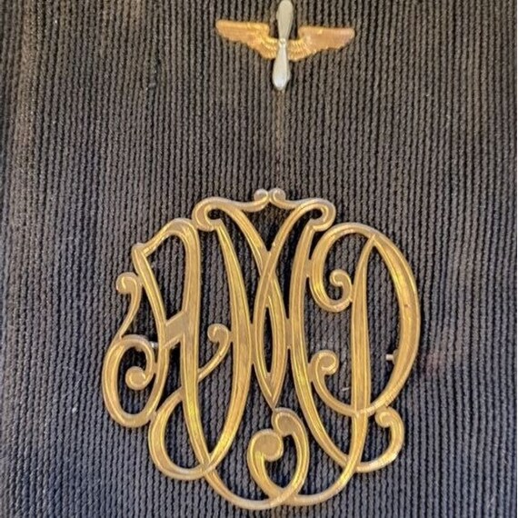 1940s Black Cord Purse With WWII Aviation Cadet Pin a… - Gem