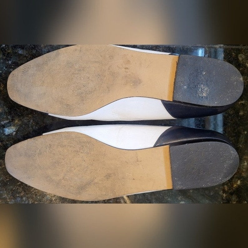 Vintage Pappagallo White and Black Leather Flats Size 7 Narrow - Etsy