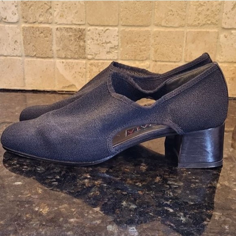 Vintage Prevata Black Sheer Mesh Cut Out Heels Size 6B - Etsy