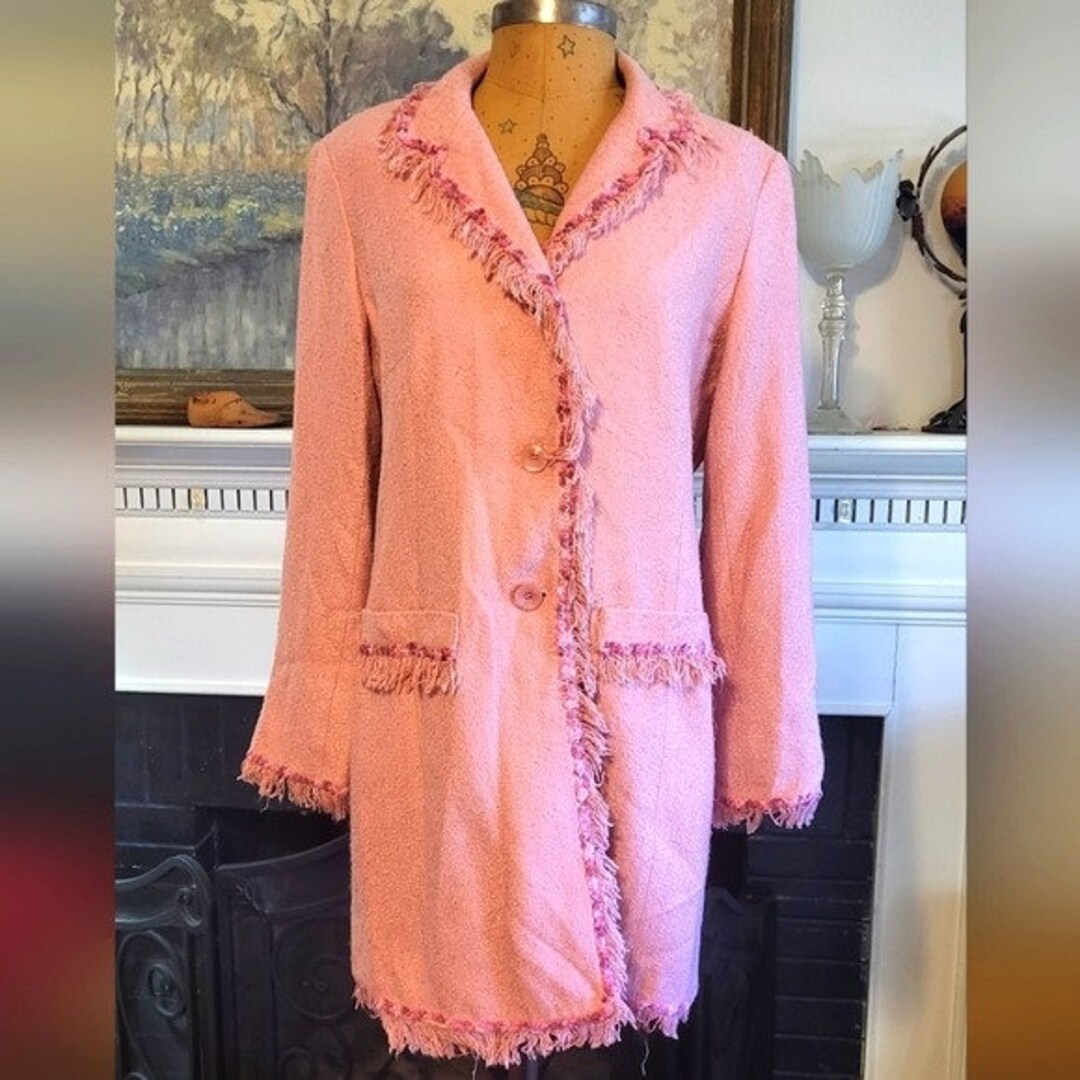 Vintage Pink Frilly Bergamo Coat Size Small - Etsy