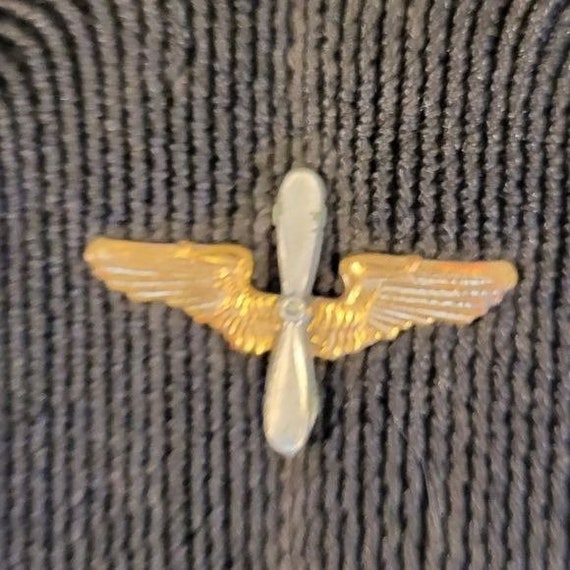 1940s Black Cord Purse With WWII Aviation Cadet Pin a… - Gem