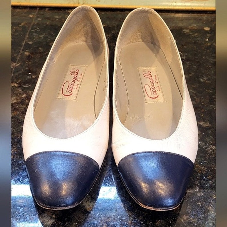 Vintage Pappagallo White and Black Leather Flats Size 7 Narrow - Etsy