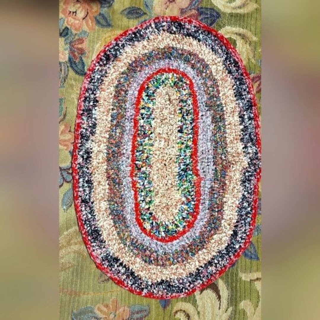 Vintage Handmade Multi-colored Oval Braided Rag Rug - Etsy