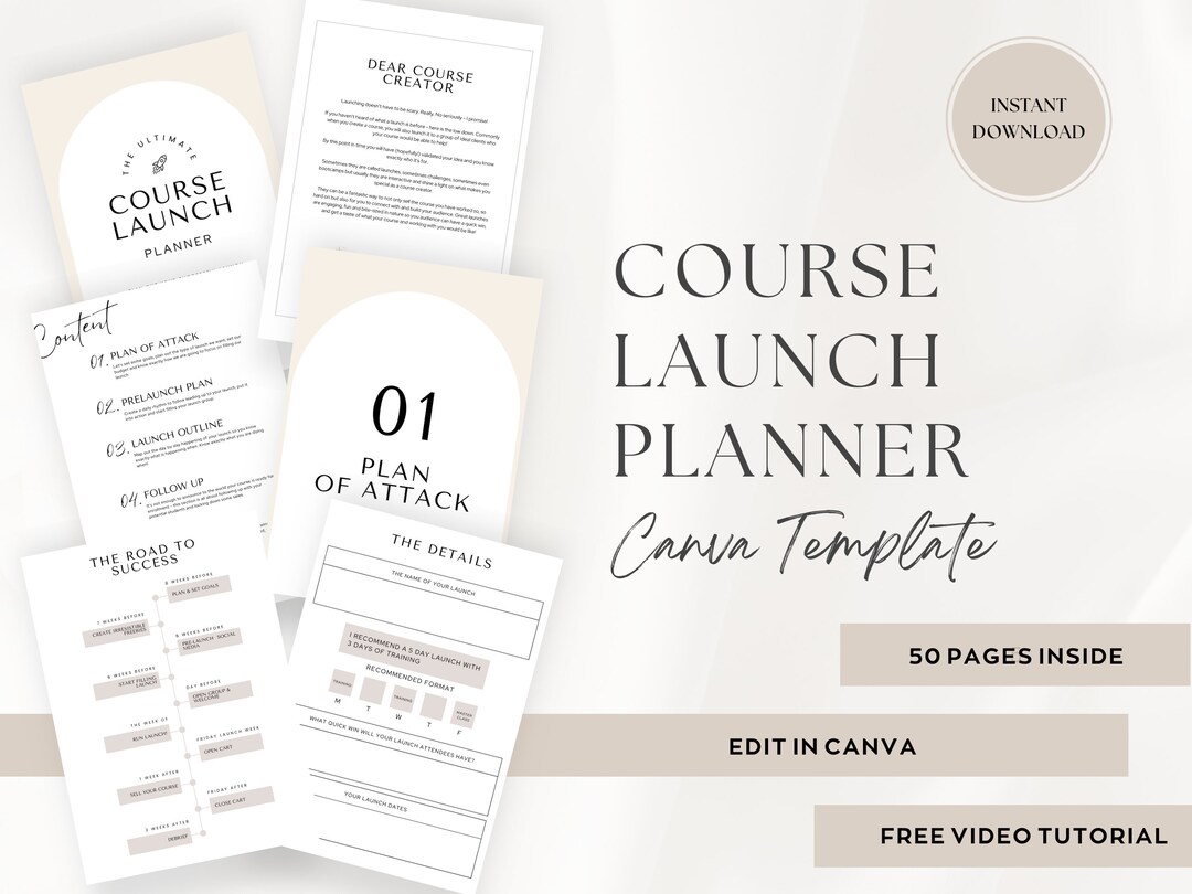 Online Course Resources, Course Templates, Launch Planner Canva, Coach ...