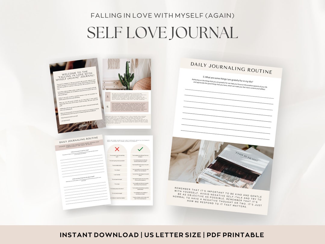 Self Care Journal, Self Love Workbook Printable, Wellness Journal ...