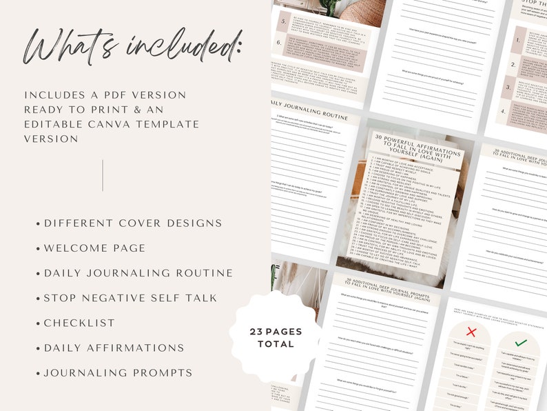 Self Love Journal Printable Instant Download Self Care - Etsy