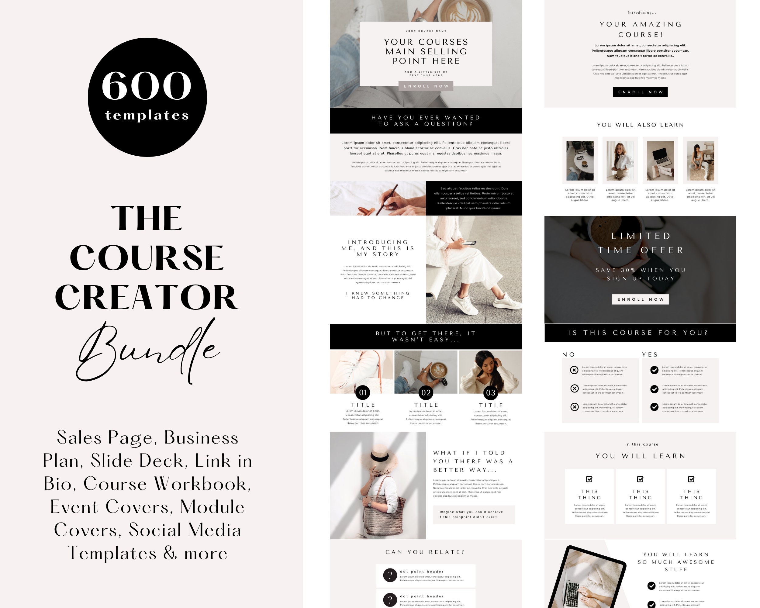 Course Creator Templates Sales Page Canva Template Lead - Etsy