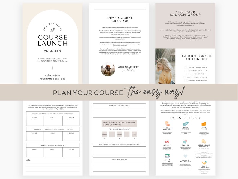 Online Course Resources, Course Templates, Launch Planner Canva, Coach ...