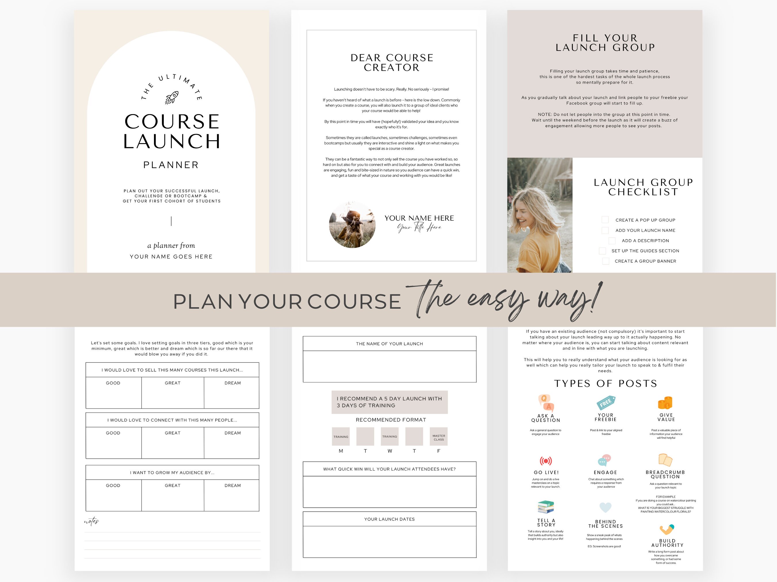 Online Course Resources, Course Templates, Launch Planner Canva, Coach ...
