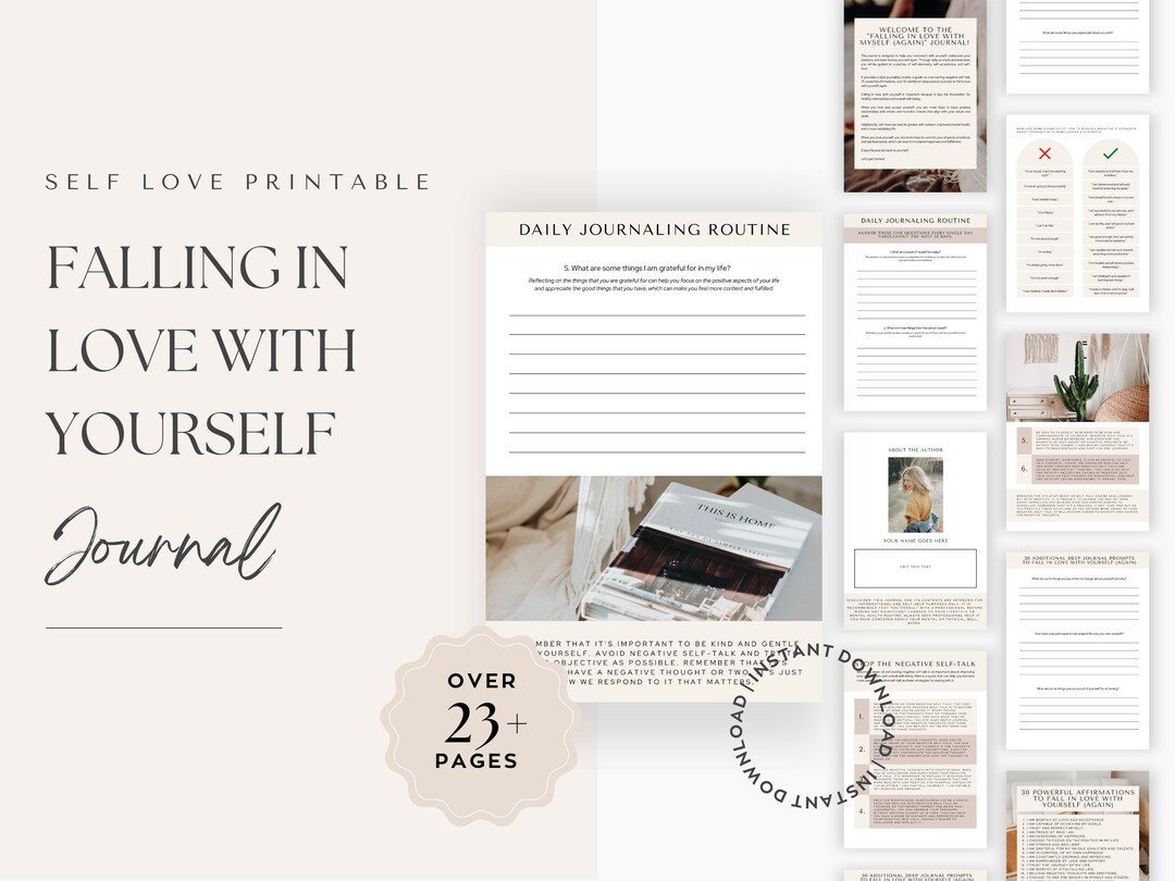Self Love Journal Printable - Instant Download, Self Care Planner, Self ...
