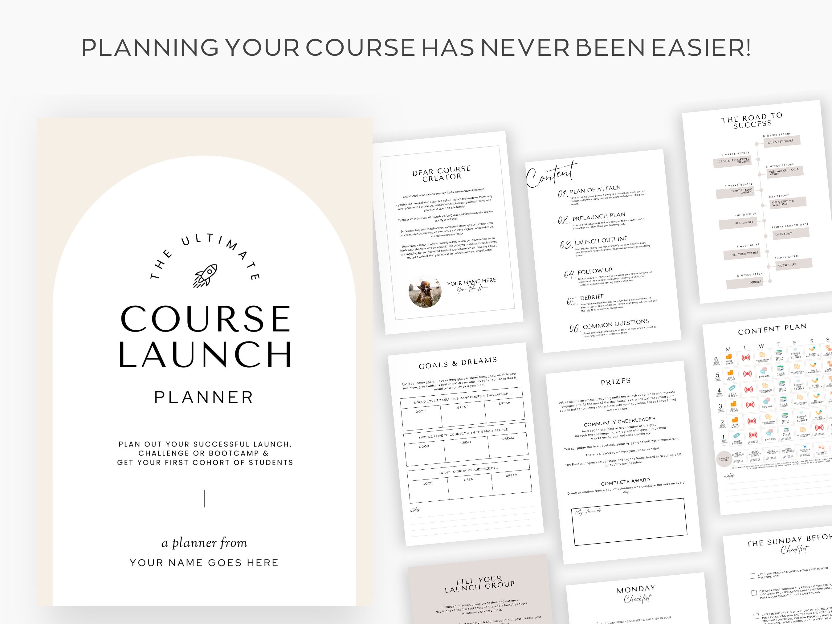 Online Course Resources, Course Templates, Launch Planner Canva, Coach ...