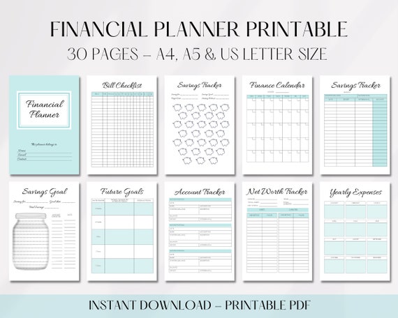 Financial Planner Printable Financial Planner Workbook | Etsy