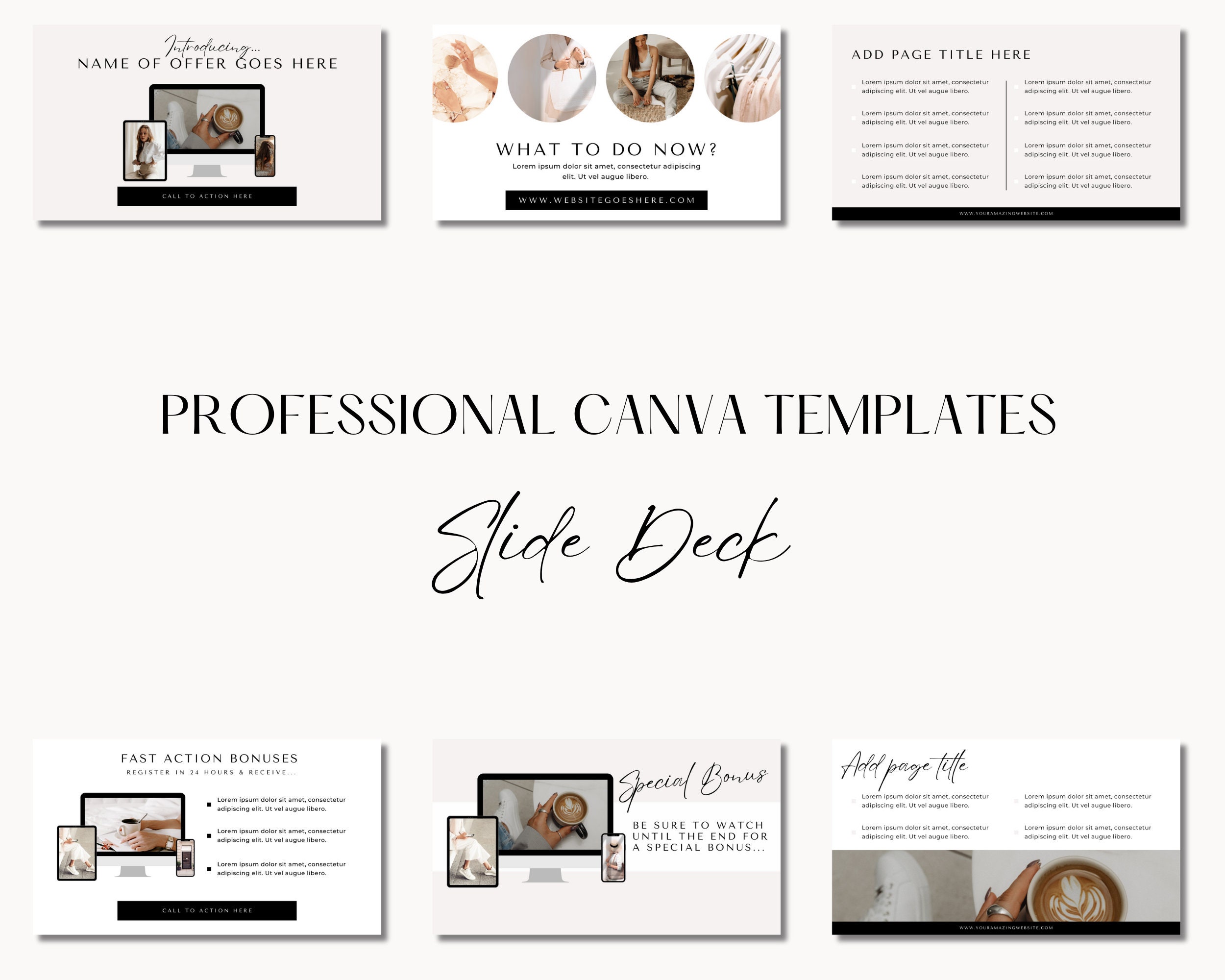 Webinar Slide Deck Canva Template, Pitch Deck Template, Course Slide ...