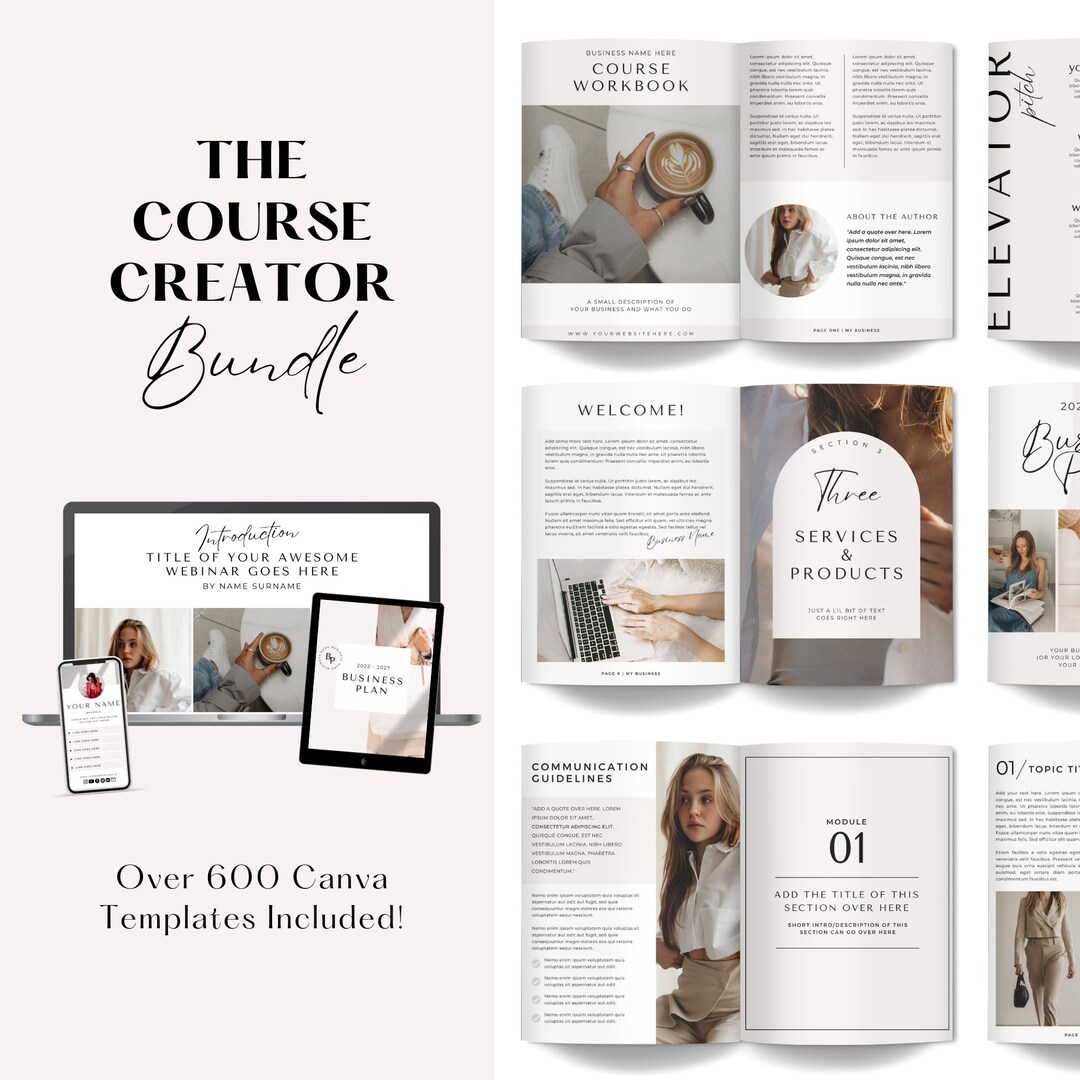 Course Template, Course Creator, Course Canva Template, Course Creator ...