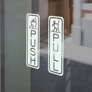 Custom Color PUSH N PULL - Set of 2 - Push and Pull Sign - Push and ...