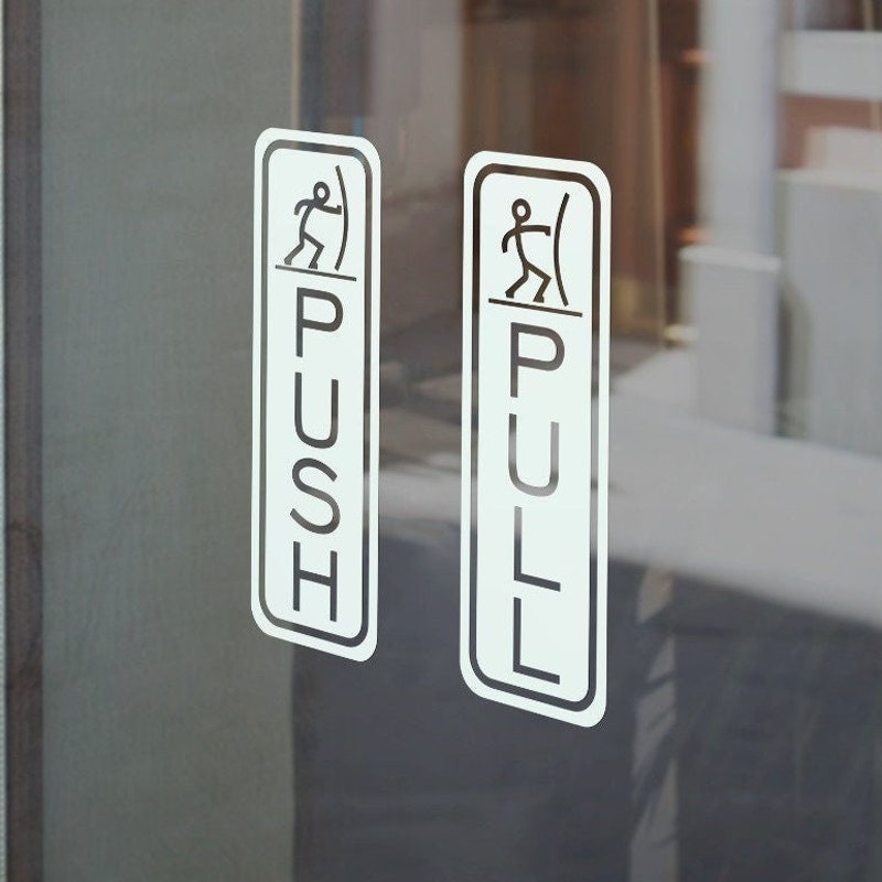 Push Pull Stickers - Etsy