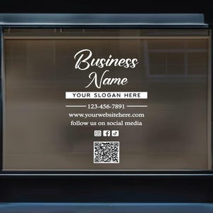 Personalized Business Window Decal, Custom Storefront Vinyl With QR ...