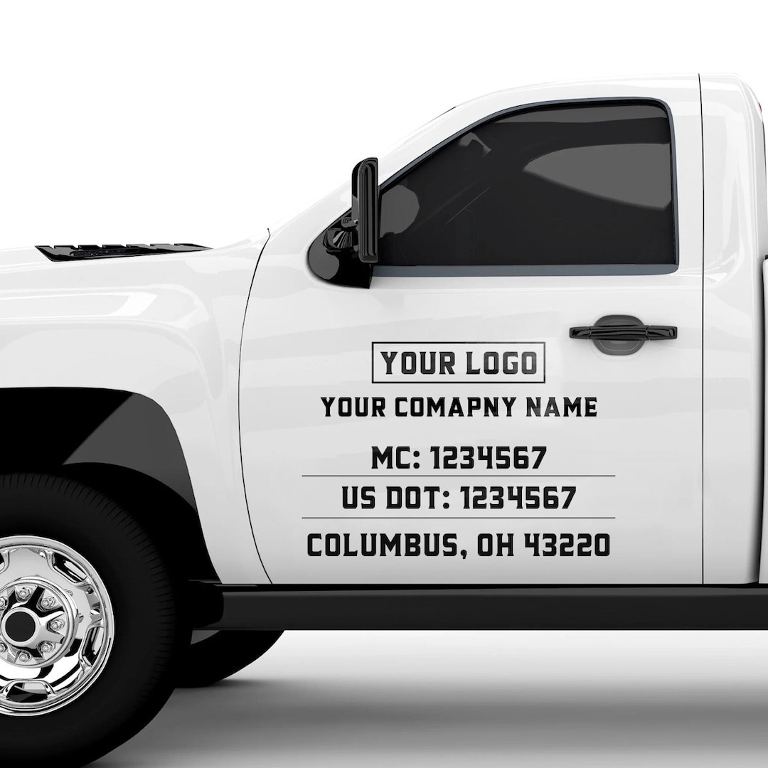 Custom Truck Decal: US DOT & MC Number, Company Logo - Etsy