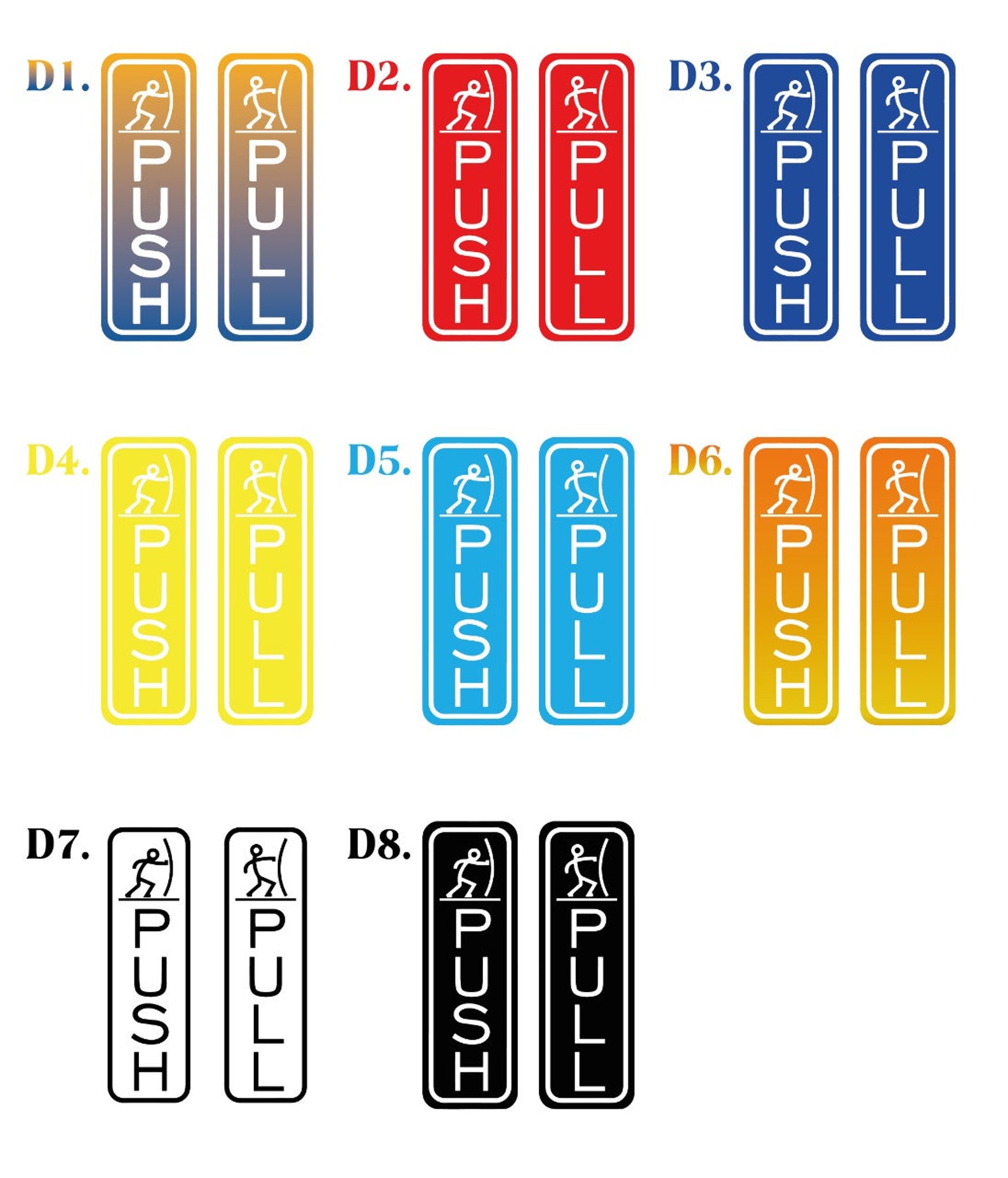 Custom Color PUSH N PULL Set of 2 Push and Pull Sign - Etsy