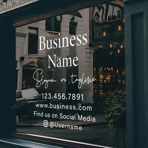 Personalized Business Decal, Storefront Window Vinyl Lettering, Custom ...
