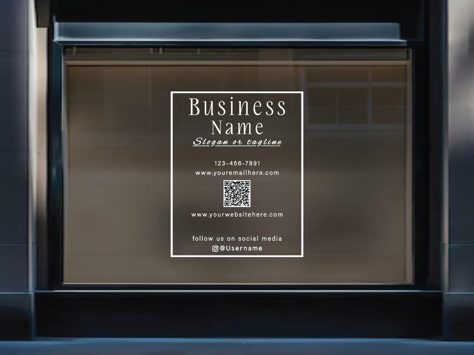 Personalized Business Window Decal, Custom Vinyl Decal With QR Code ...