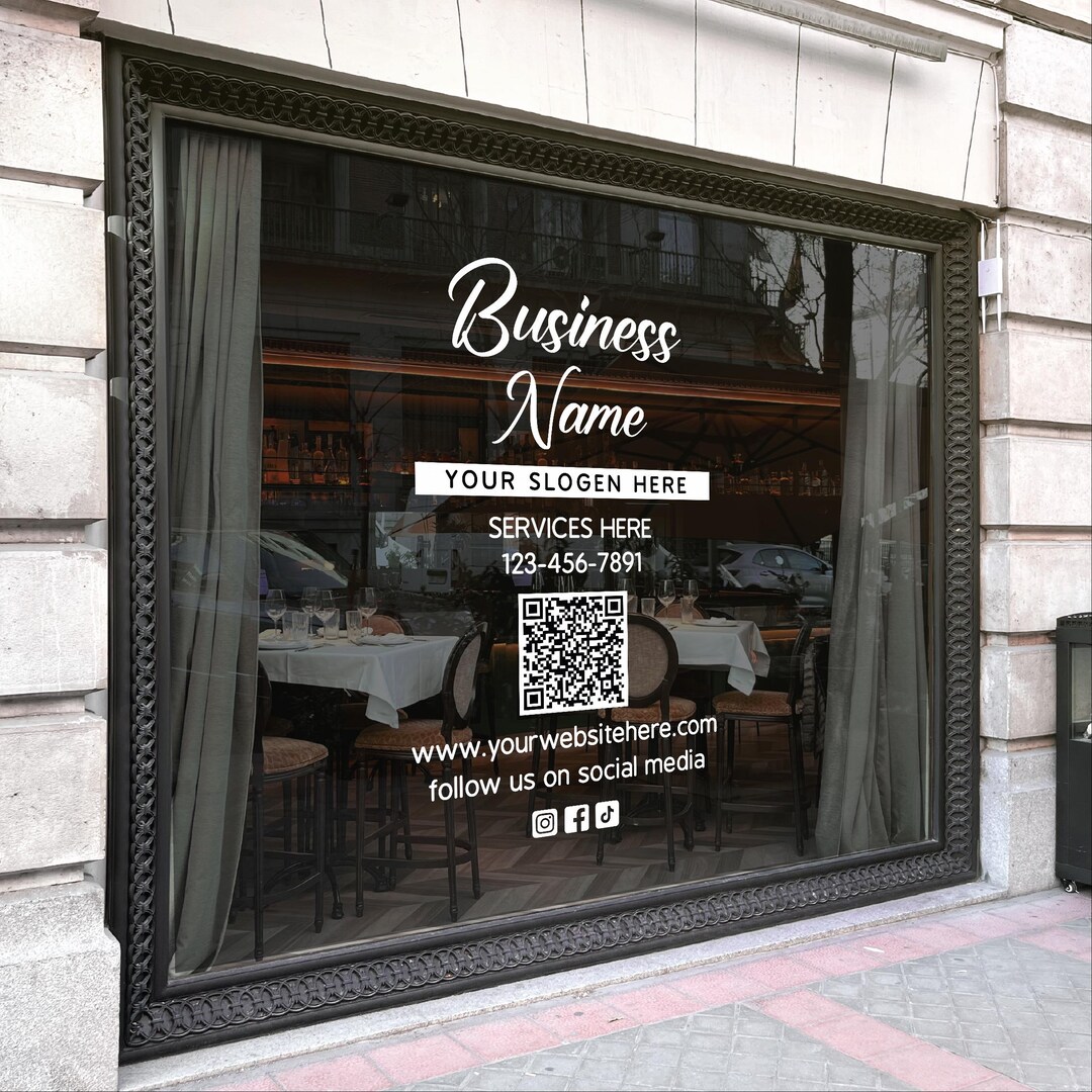 Personalized Business Window Decal, Your Company Name Vinyl Decal ...