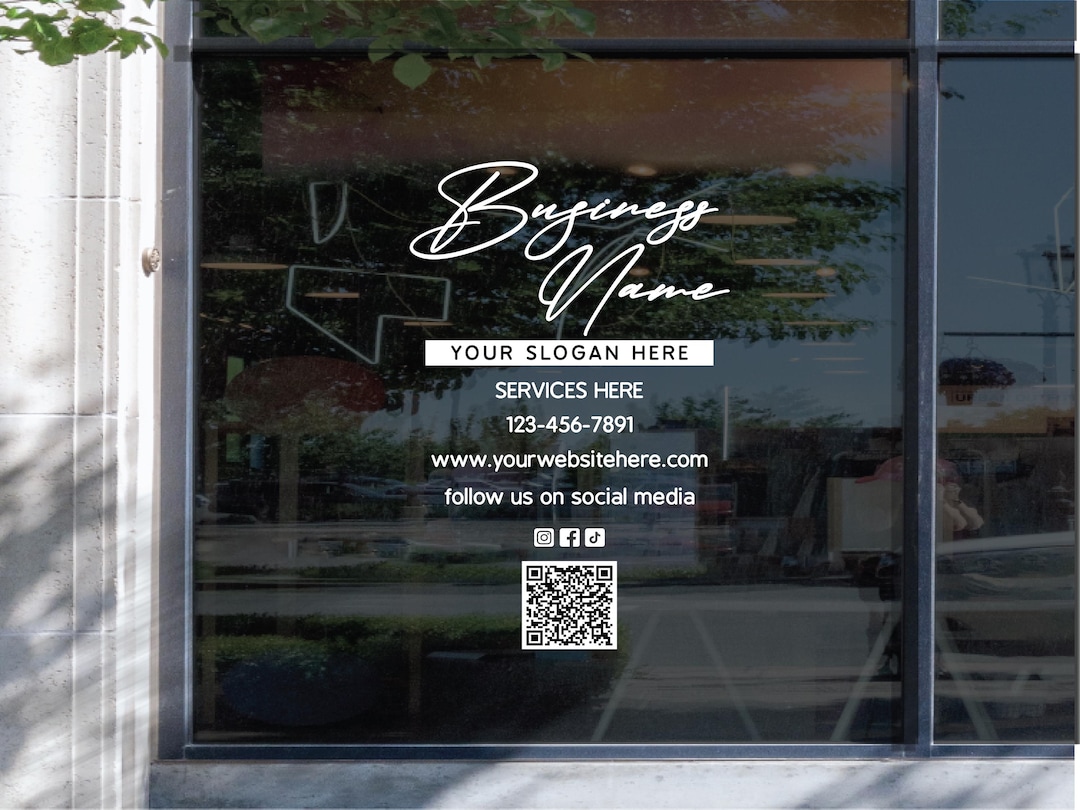 Customize Window Decal, Business Name, Storefront Vinyl Decal, Window ...