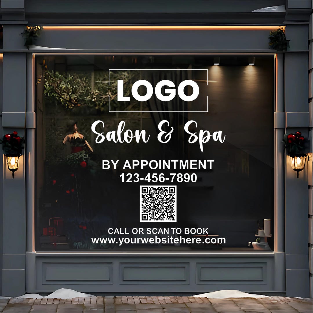 Personalized Business Decal, Company Name or Logo, QR Code, Vinyl ...