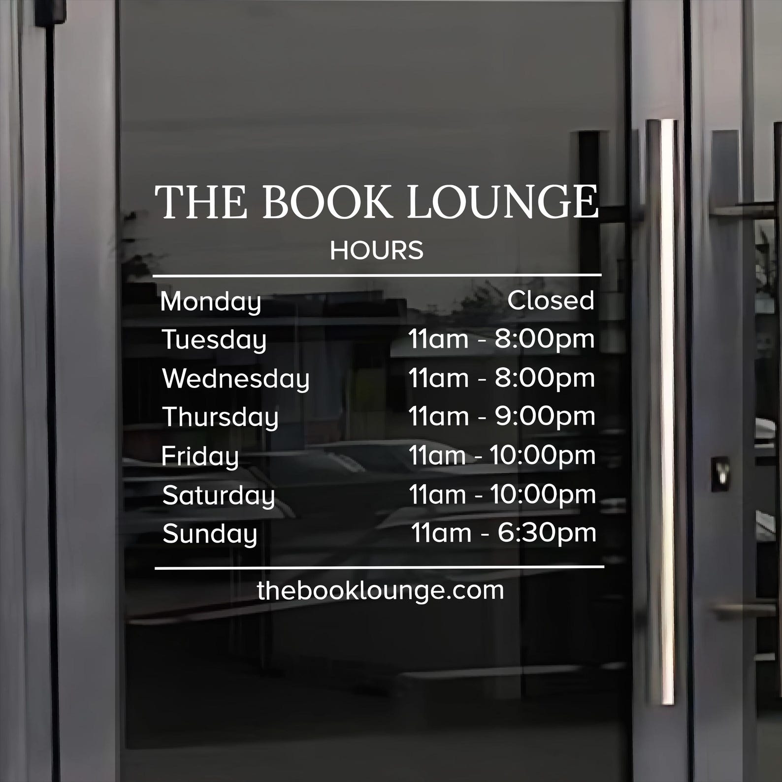 Custom Business Hours Vinyl Decal, Storefront Hours Sign, 6 Year ...