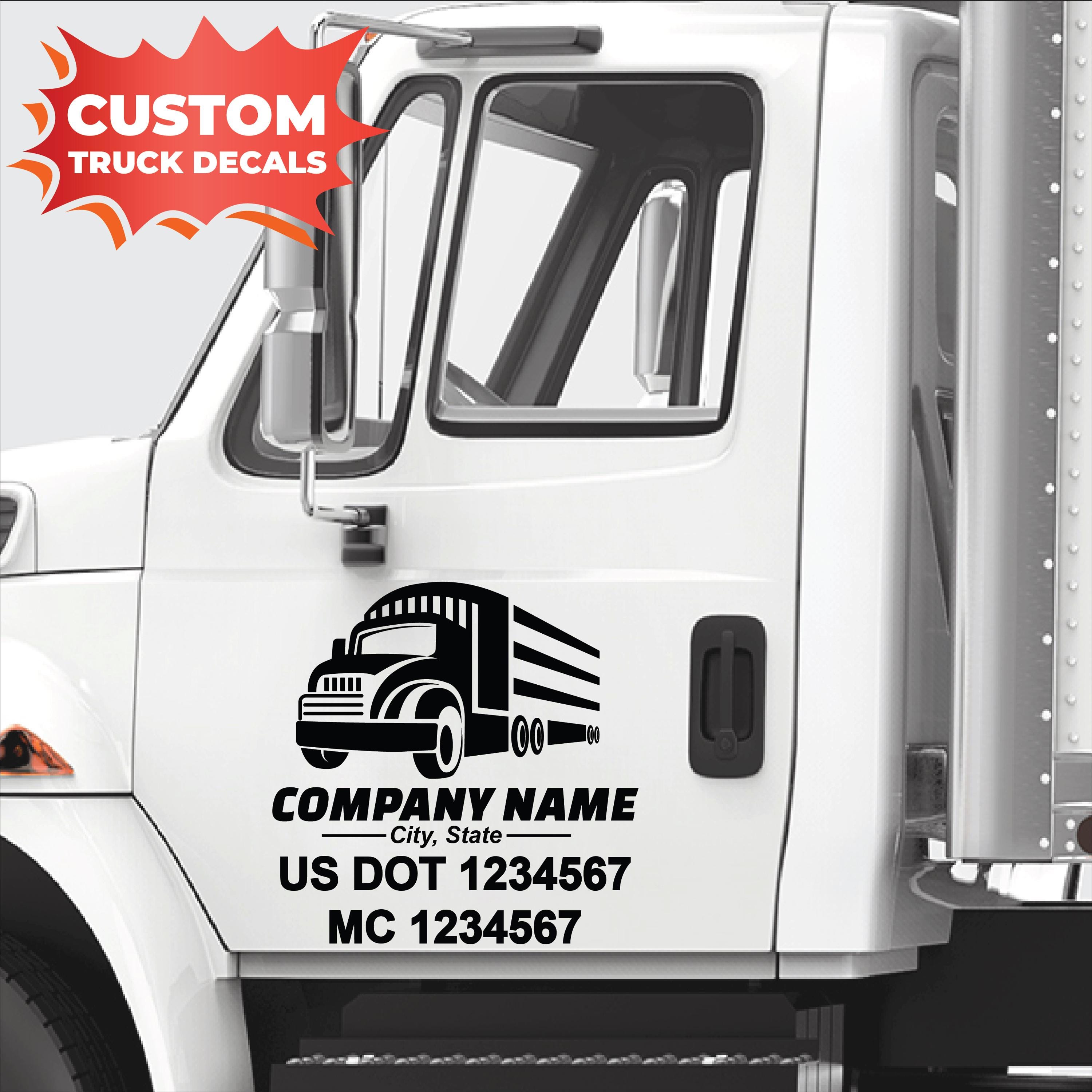Custom US DOT Decals (pair): Your Company Truck Decal, Usdot and Mc ...